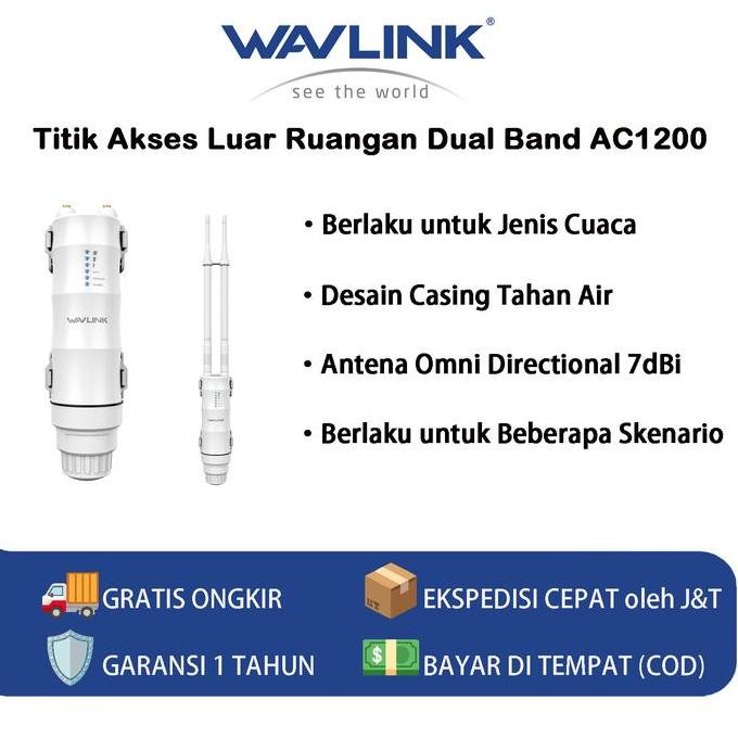 Jual TERMURAH - WAVLINK AC1200 Dual Band Outdoor Access Point, Extender ...