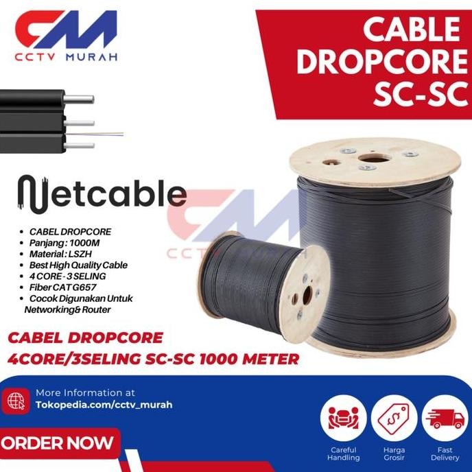 Jual Kabel Fiber Optik Dropcore 4 Core 3 Sling 1000 Meter New Stok ...