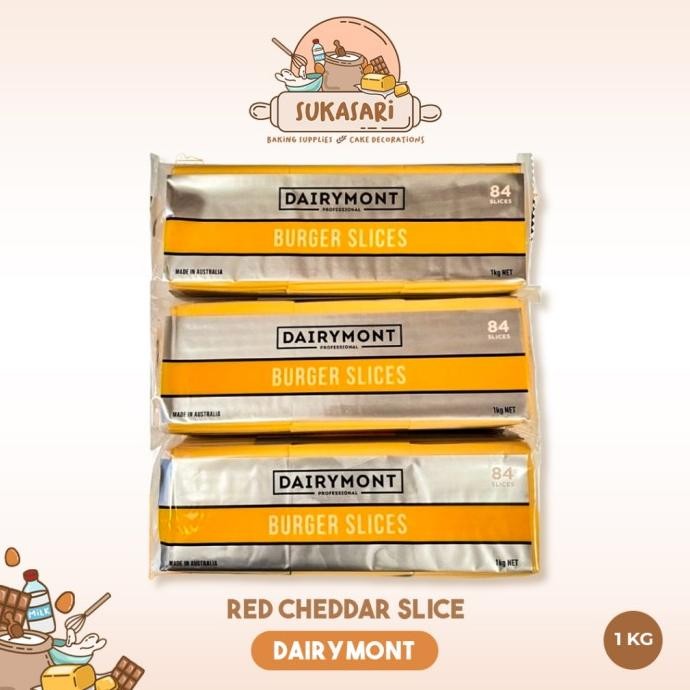 Jual (Expert) Sukasari - Red Cheddar Slice Dairymont 1kg, 1/3kg Repack / Red Cheddar Cheese ...