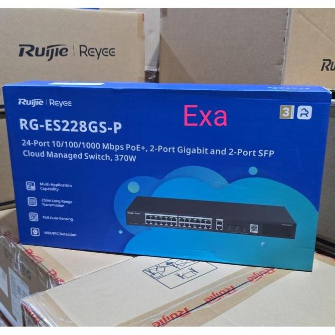 Jual Ruijie Rg-Es228Gs-P , 24 Gigabit Poe+ 370W + 2 Uplink Rj45 / 2 Sfp ...