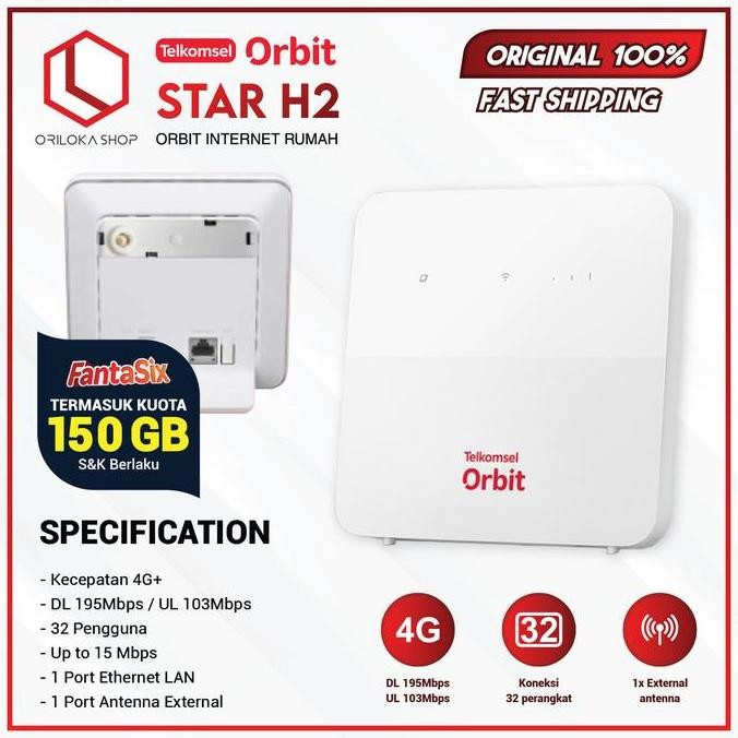 Jual Modem Orbit Huawei Star H2 B320 Router Free 150Gb New Stok ...