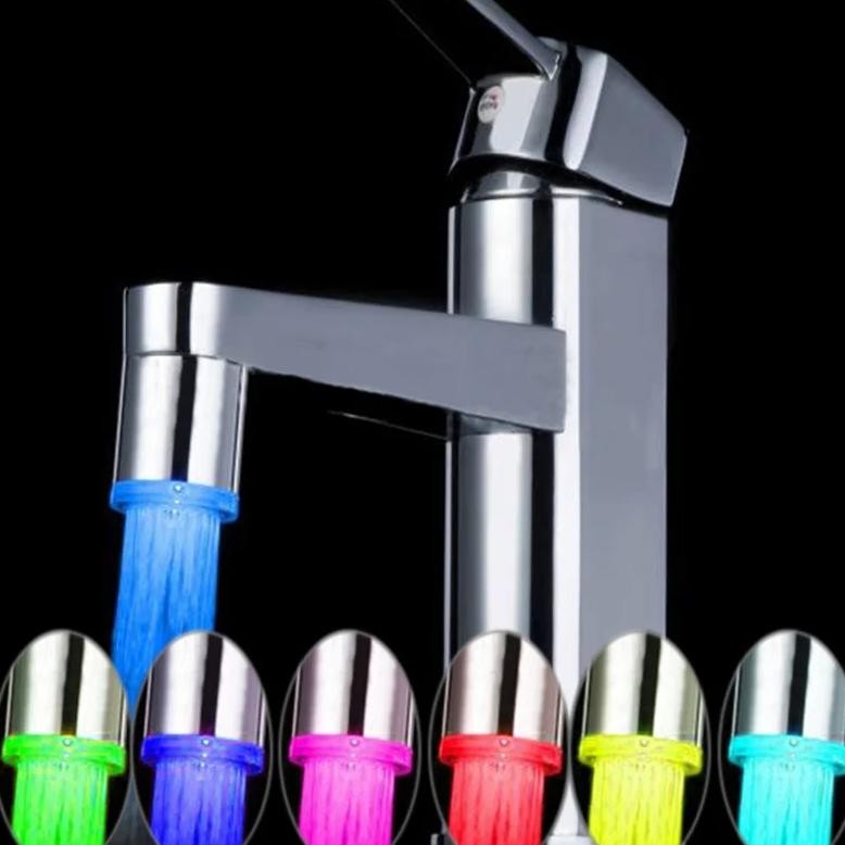 Jual LED Faucet Stream Light Generic 7 Color Change Water Glow Shower ...