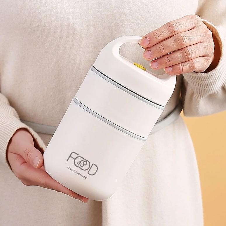 Jual HJK Kotak Makan Portable Tahan Panas / Termos sop Thermos soup Stainless Lunch Box Tahan ...