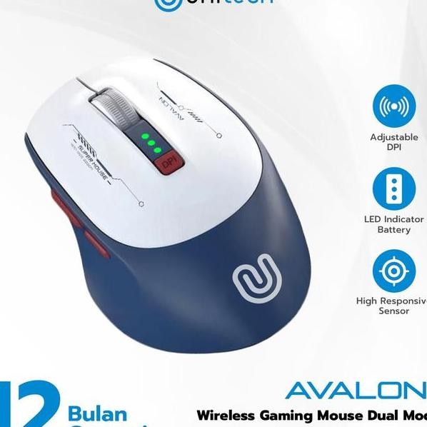 Jual Mouse Wireless Bluetooth Unitech Avalon 1600 Dpi Silent Cli Dengan ...
