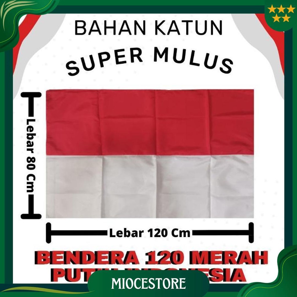 Jual Bendera Merah Putih Indonesia 120 Sedang Bahan Kain Katun Super ...