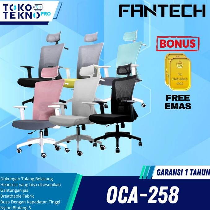 Jual Fantech Oca258 / Oc-A258 Kursi Kantor Office Chair Garansi Resmi ...
