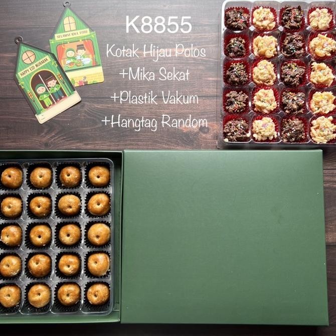 Jual 10pcs Kotak Polos HIJAU Mika Sekat K8855| Box Nastar|Lapis|CEK ...