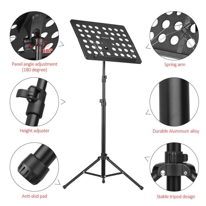 Jual Stand Partitur Teks Lagu Sheet Musik 180 Derajat Adjustable WMO ...