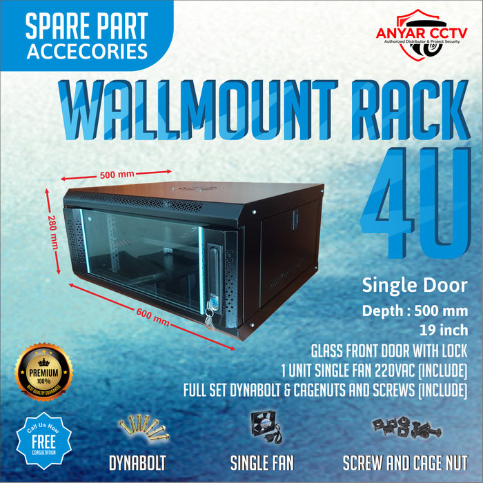 Jual Premium Rak Server Rack Wallmount Rackmount 4U Depth 500mm ...