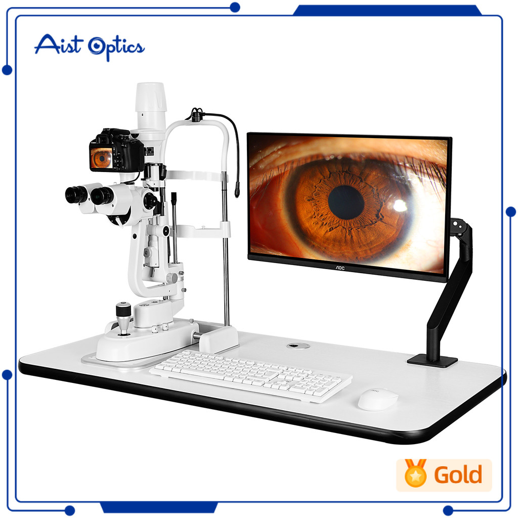 Jual Aist Optics High Quality Optical Galilean Digital Slit Lamp Five ...