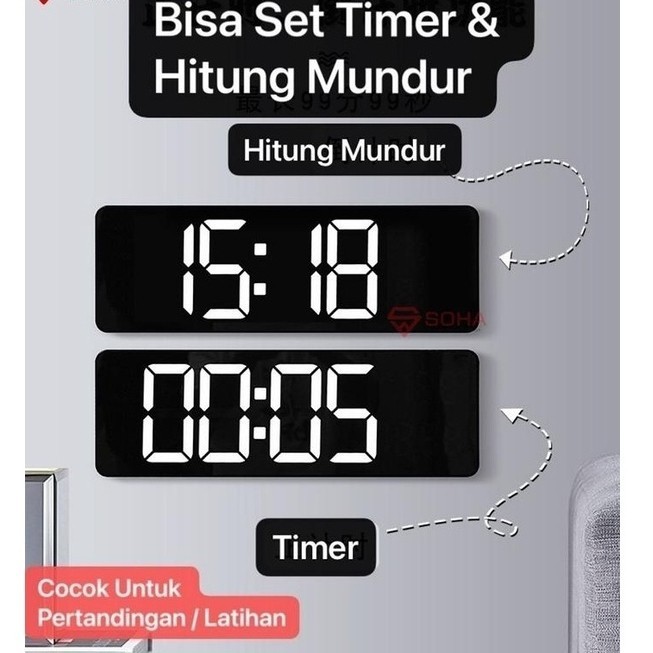 Jual Jam Dinding Timer Digital/Jam Countdown/Jam Stopwatch SONIFER 6626 ...
