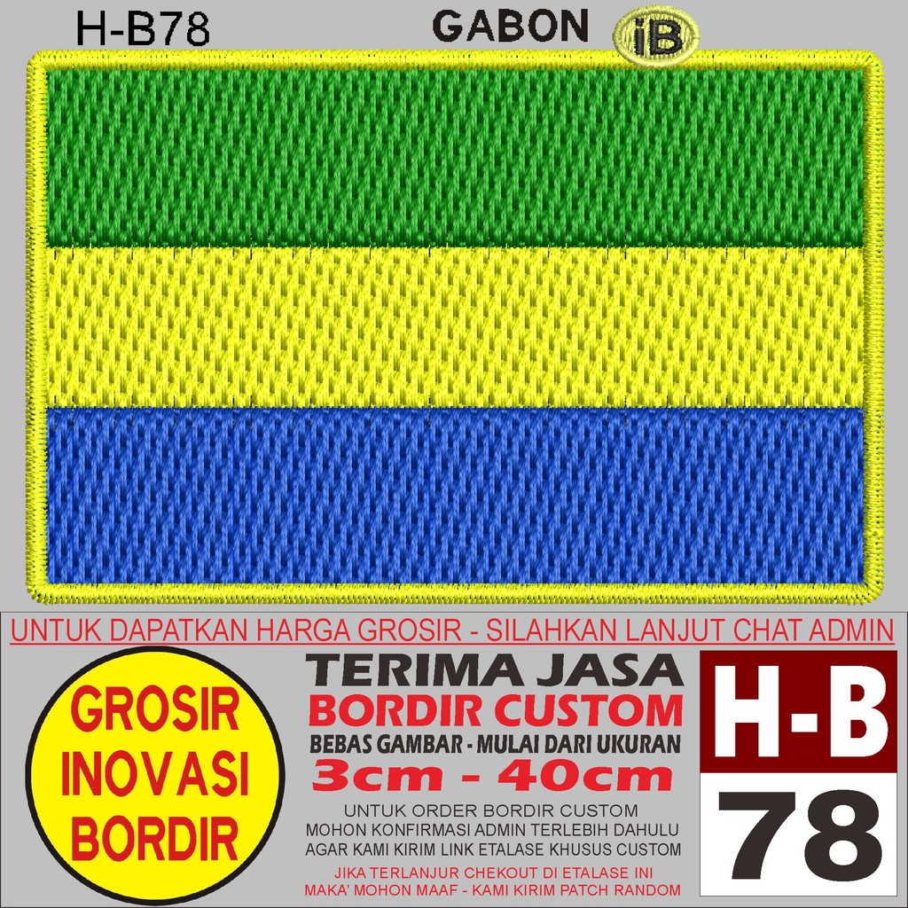 Jual PATCH BORDIR LOGO H-B78 GABON - GIB REVIEW/TESTIMONI | Shopee ...