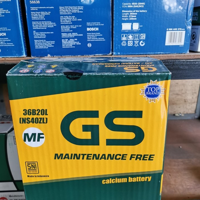 Jual Aki Baterai Mobil Genset Gs Astra Kering Mf Ns40Zl/36B20L Ns 40 Zl ...
