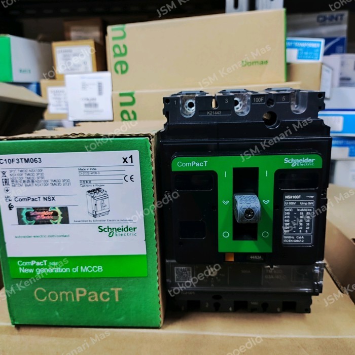 Jual New!! Mccb Nsx100F 3P 63A 80A 100A Schneider Electric | Shopee ...