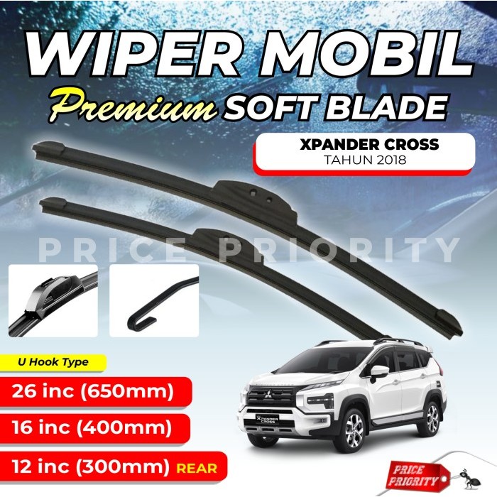 Jual Wiper Mobil Soft Blade Mitsubishi Xpander Cross Karet Wiper Frameless Anti Baret Custom Fit ...