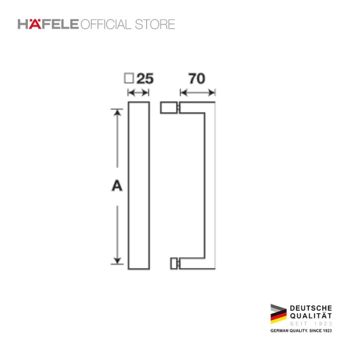 Jual Hafele Glass Door Pull Handle - Gagang Pintu kaca | Shopee Indonesia