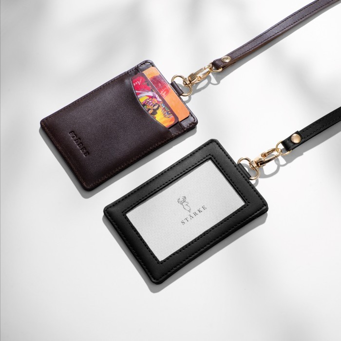 Jual Id Card Holder Kulit Asli Nametag Lanyard Leather Name Tag Hustle ...