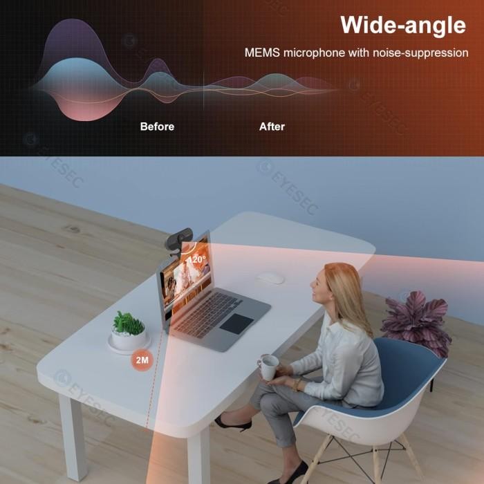 Jual WEBCAM EYESEC 1080P FULL HD WITH MIC ULTRAWIDE ANGLE USB 1.5 METER ...