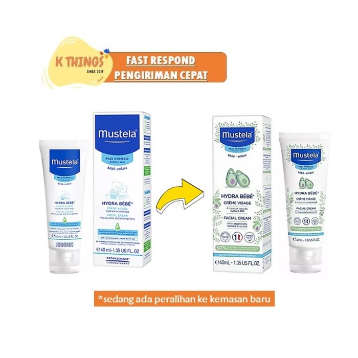 Jual Mustela Hydrabebe Facial Cream 40 Ml 40Ml Krim Wajah Ruam Asi Bayi ...