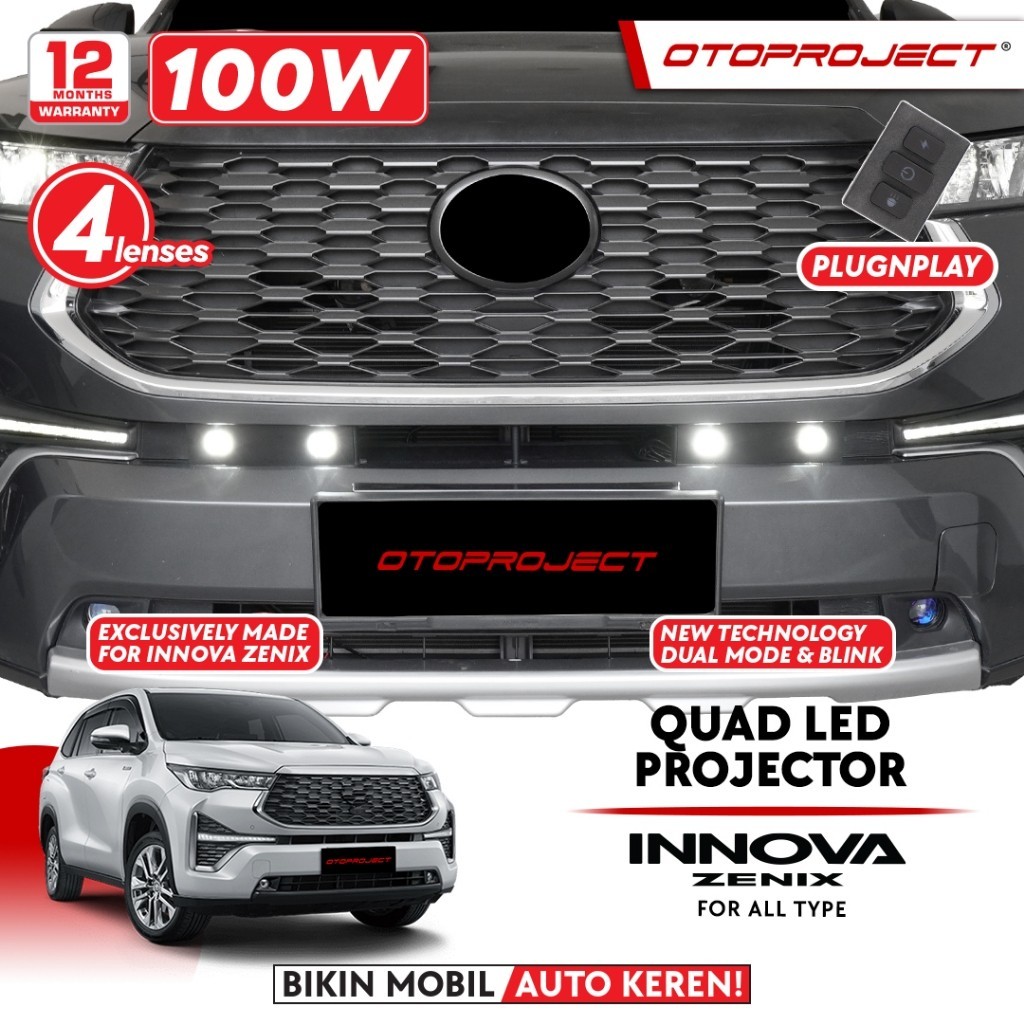 Jual Otoproject - Quad Mini Projector Driving Light For Grill Zenix | Lampu Tembak Mini ...