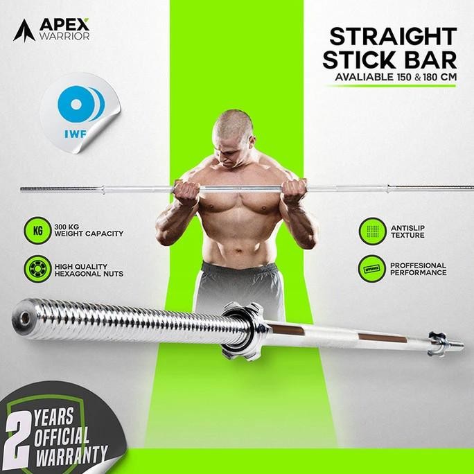 Jual ORIGINAL APEX WARRIOR STRAIGHT STICK BAR 150CM STIK BARBEL LURUS ...