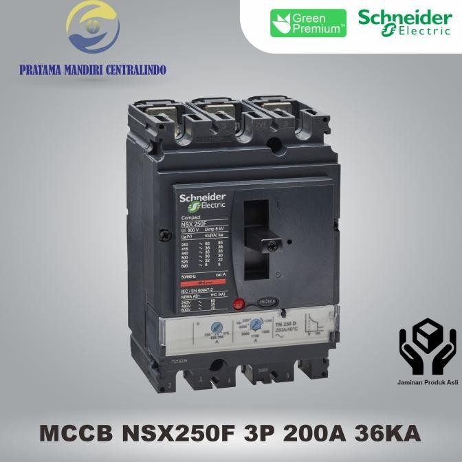 Jual Miliki Mccb Nsx250F 3 Phase 200 Ampere Schneider 3P 200A - 36Ka Tm200D | Shopee Indonesia