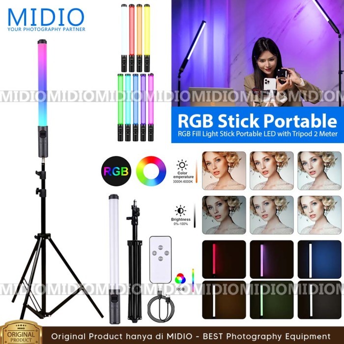 Jual Light Led Tube Stick Fill Light Rgb Lampu Led Kamera Fotografi ...