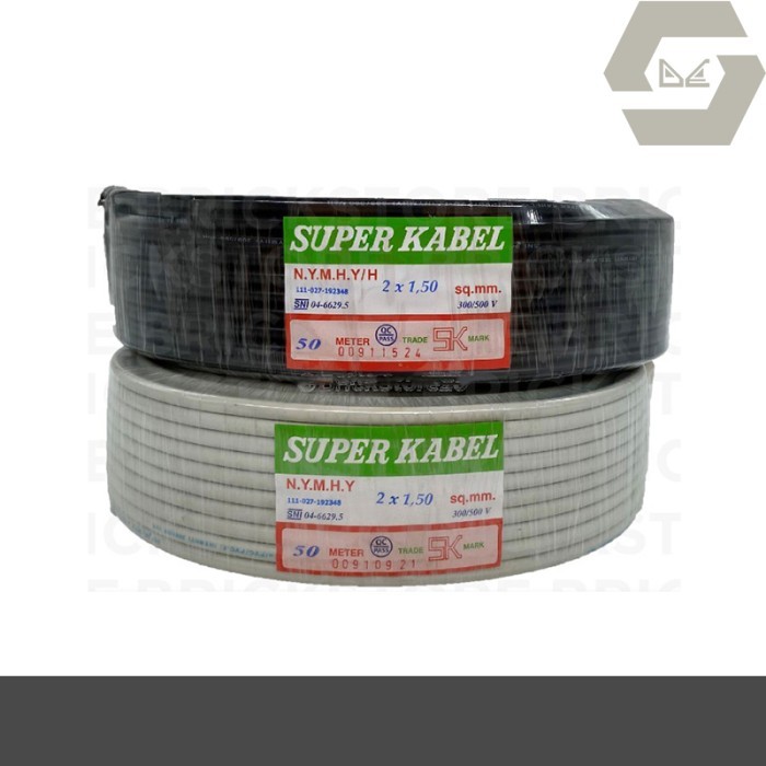 Jual Kabel Listrik Nyyhy / Nymhy 2X1.5 Serabut Putih/Hitam @50M Super | Shopee Indonesia