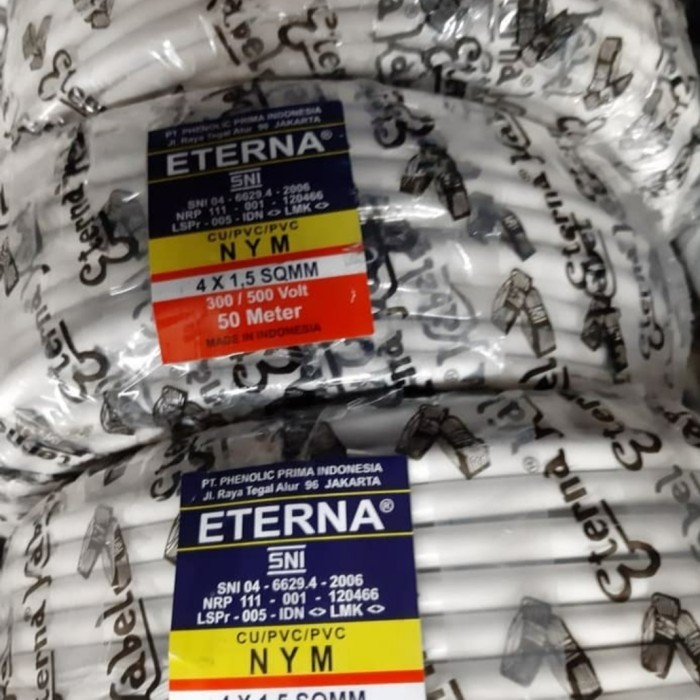 Jual Nym 4X1,5 Mm Eterna Isi 50 Meter / Kabel Listrik Putih | Shopee Indonesia