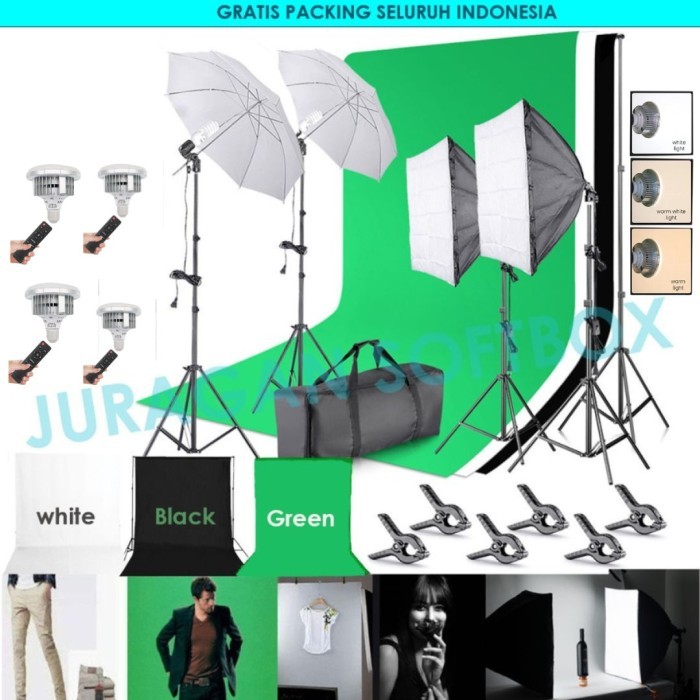 Jual Paket lighting lampu set backdrop background Multifungsi custom ...