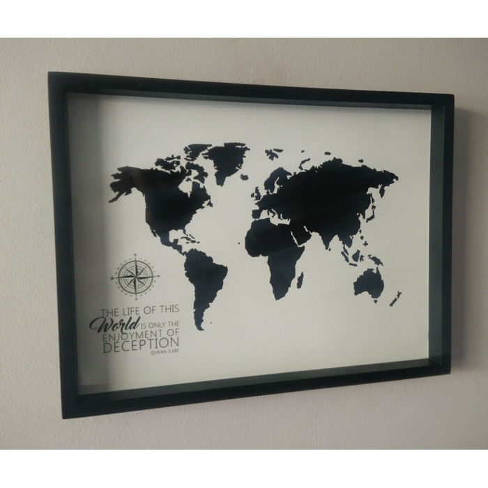 Jual READY STOK Hiasan dinding wooden poster lukisan pajangan world map ...