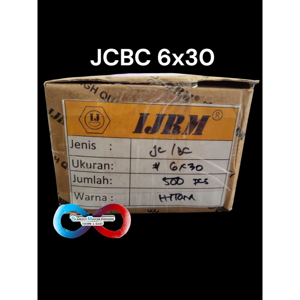Jual BOX - Baut JCBC Hitam M6x30 /Baut Knockdown + Mur Guling/Palu isi ...