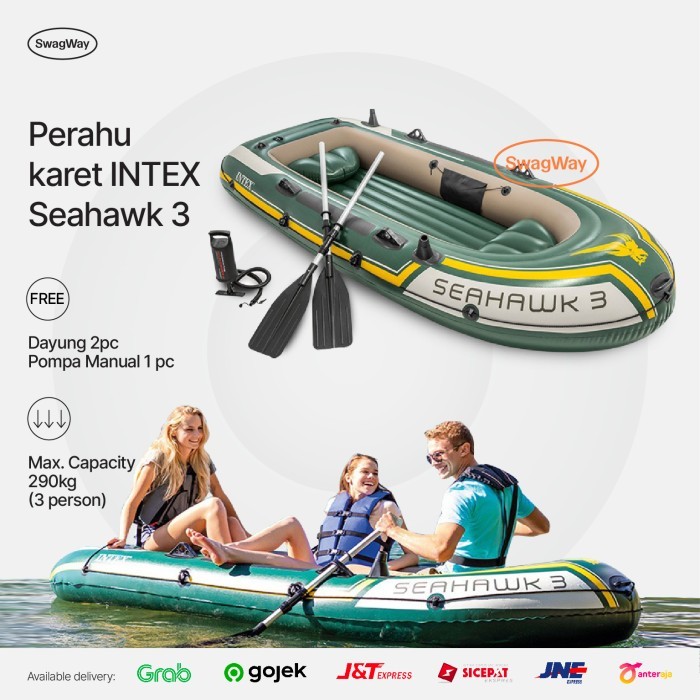 Jual PERAHU KARET INTEX SEAHAWK 3 PROMO INFLATABLE BOAT KAPAL AIR ...