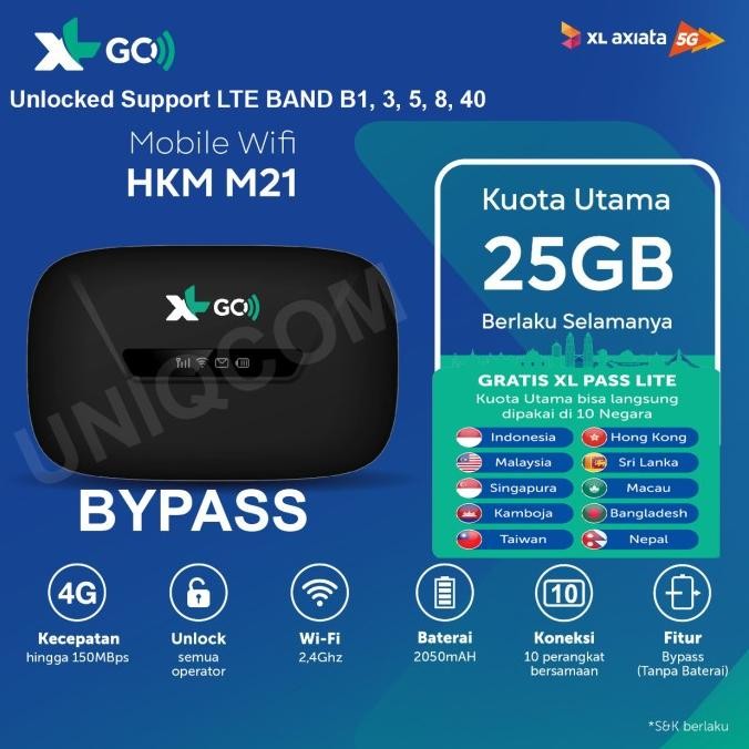 Jual Modem Wifi 4G XL Go HKM M21 M22 Free XL IZI 25GB Unlocked Resmi TF | Shopee Indonesia