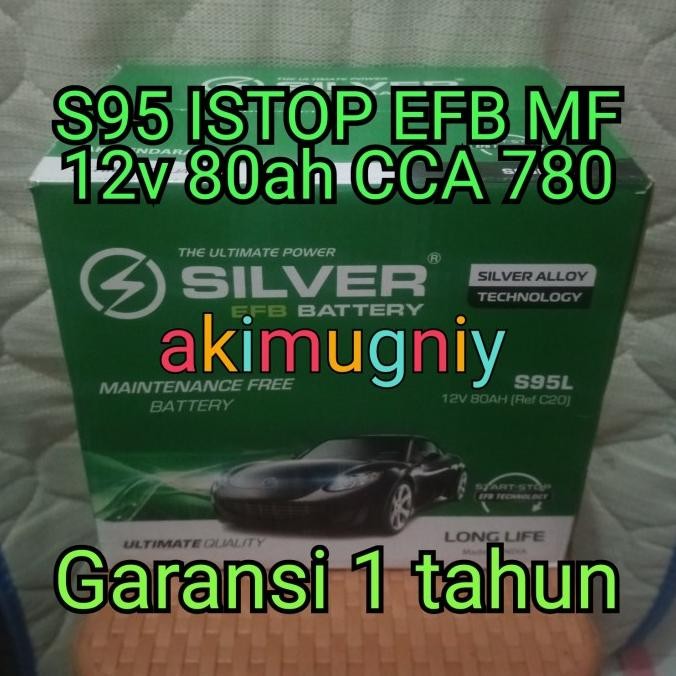 Jual Aki S95 Efb Istop Mf Kering 12V 80Ah Cca 780 Alphard Vellfire Biante Premium Produk ...