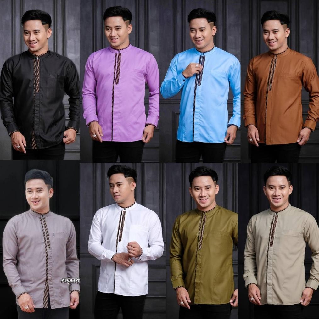 Jual baju koko model alfalah motif simple elegan lengan panjang terbaru ...