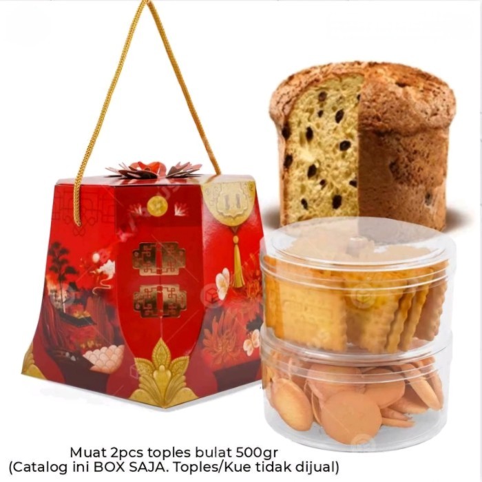 Jual BERMUTU Box Imlek 2 Toples 500gr Dus Imlek Box Imlek Kue Kering ...