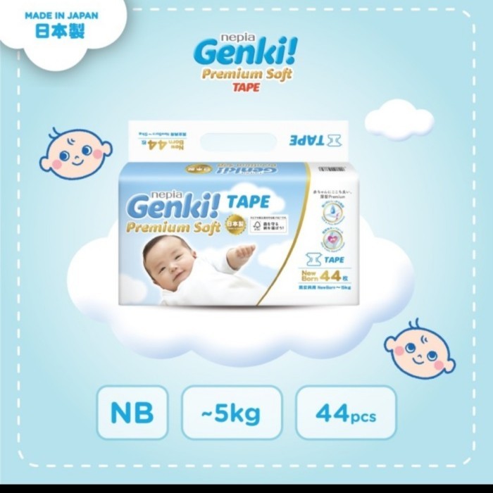 Jual Nepia Genki Diapers - Rekat Newborn Tape 44 NB | Shopee Indonesia