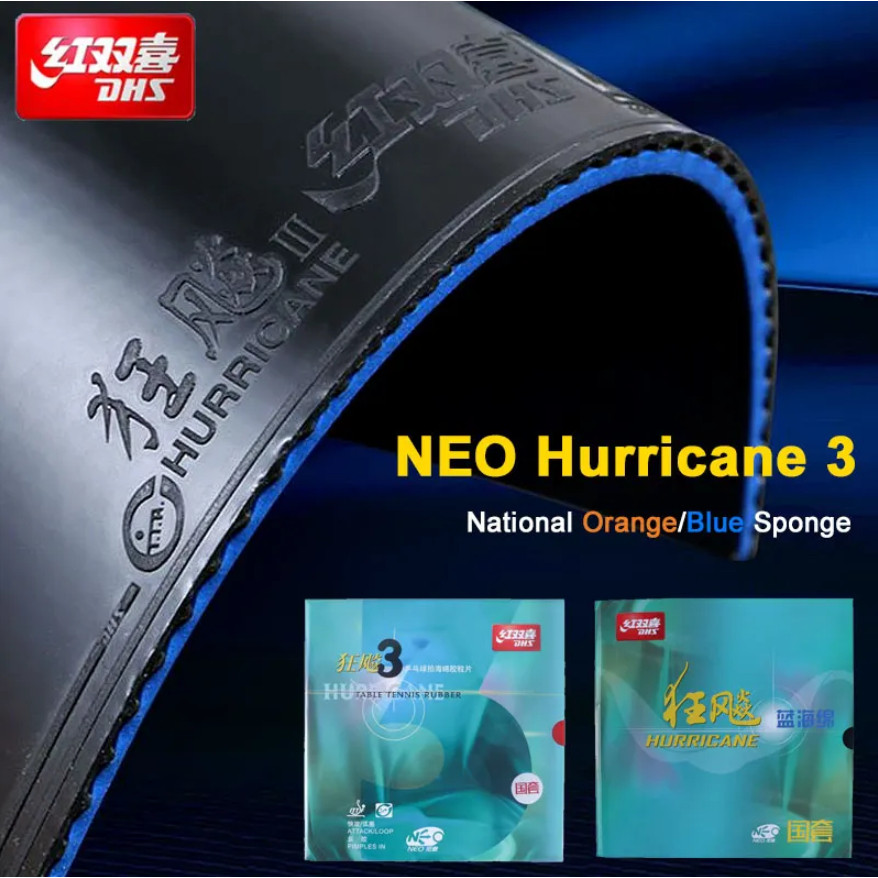 Jual Karet Tenis Meja Nasional DHS Neo Hurricane 3 Asli Spons Oranye ...