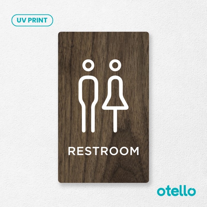 Jual Restroom Sign Board Kayu Print Signage Papan Ruang Wooden Room ...