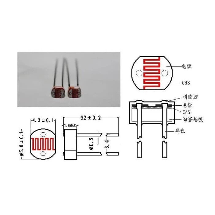 Jual Sensor Resistansi Ohm Sensor Cahaya 5 MM Photoresistor LDR Light ...
