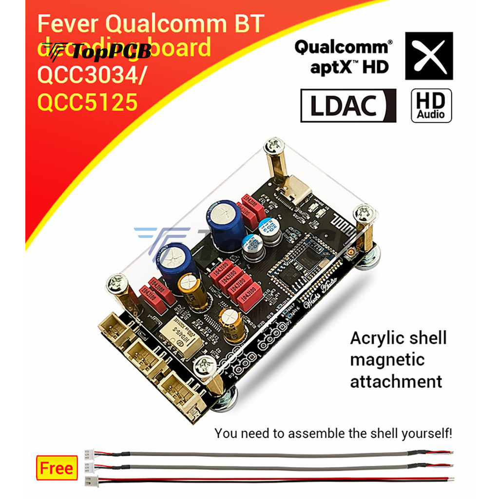 Jual JBS QCC5125 QCC3034 Bluetooth 5.1 Lossless Decoding Board DC 8-32V ...