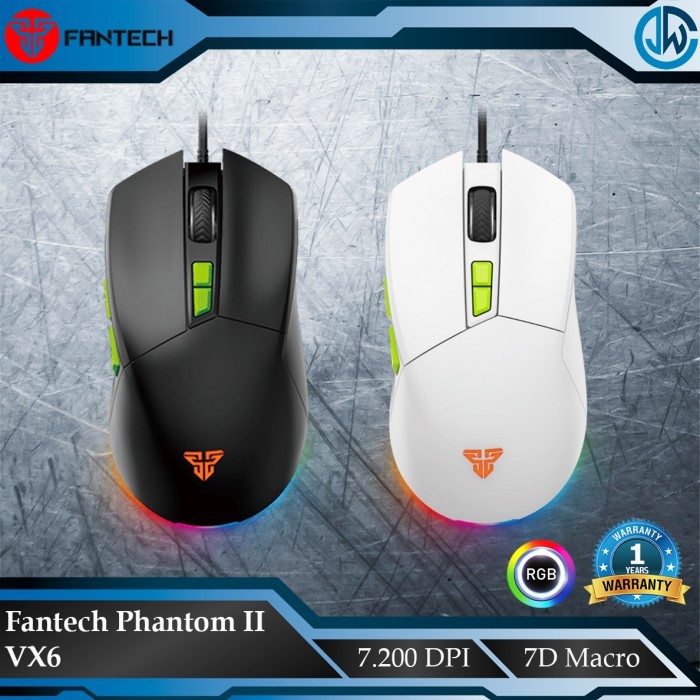 Jual Fantech Phantom Ii Vx6 - Macro Gaming Mouse RgbBlack / White | Shopee Indonesia