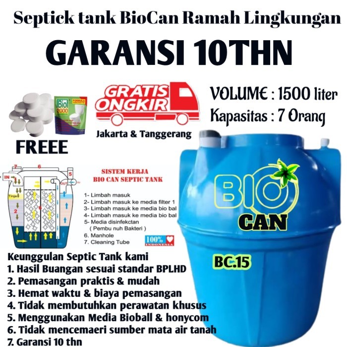 Jual septictank1500 liter biotech biofilter biotank biotaff sepiteng ...