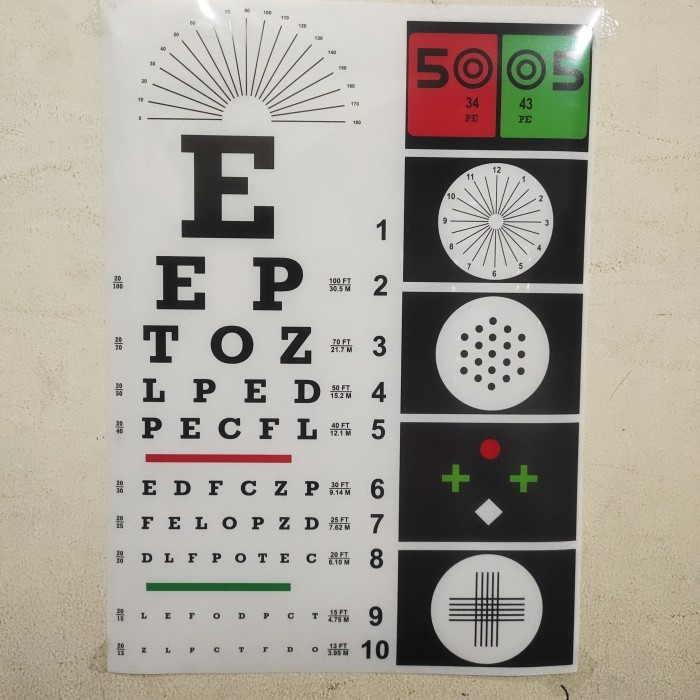Jual snellen chart huruf 6M/kertas film/tebal/mengkilat | Shopee Indonesia