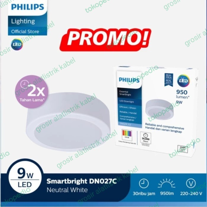 Jual DOWNLIGHT LED PHILIPS SMARTBRIGHT OUTBOW 9W PUTIH, WW,NW DN027C ...