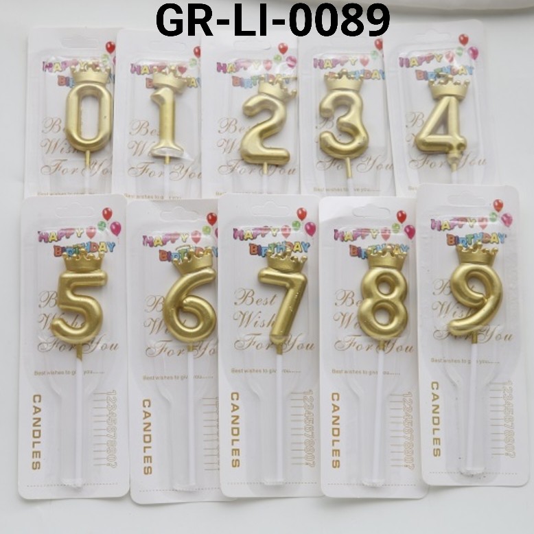 Jual GR-LI-0089 Lilin angka kue ultah ulang tahun mahkota gold nomer ...