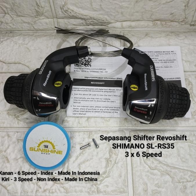 Jual Populer Shifter Revoshift Shimano Sl-Rs35 Operan Gas 3 X 6 Speed Mtb Seli Ori | Shopee ...