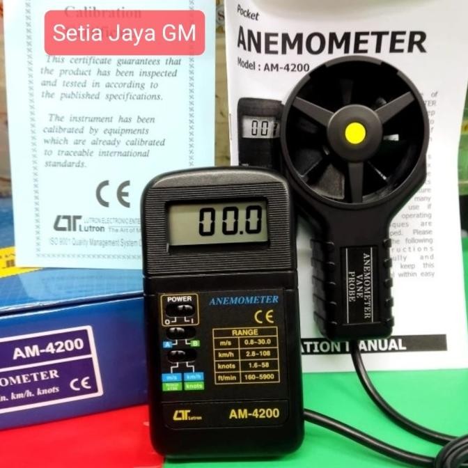 Jual ANEMOMETER LUTRON AM-4200 HARGA DISTRIBUTOR ORIGINAL DAN ...