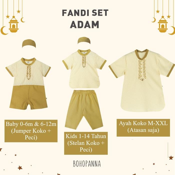 Jual New! [TOMS] BOHOPANNA 1set FANDI koko KIDS AYAH Set RAMA Set Baju Muslim Koko Anak Laki2 ...